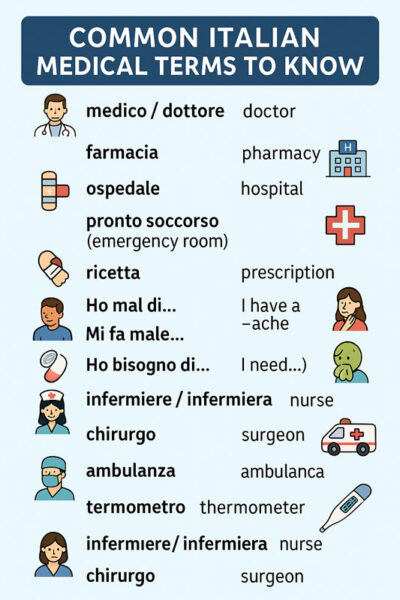 Common Italian Medical Terms to Know - Medinaction